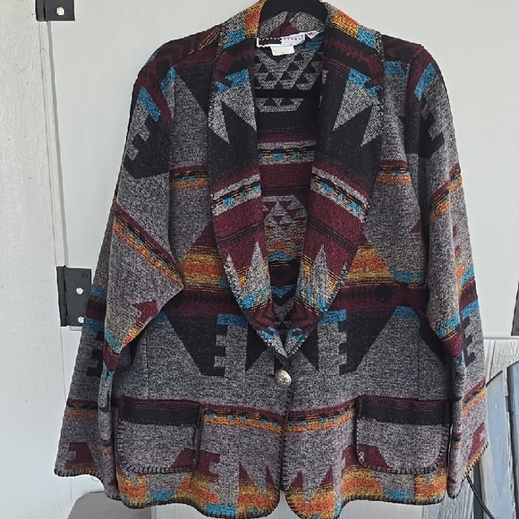 Rhond Stark | Jackets & Coats | Womens Multicolor Patterned Jean Jacket ...